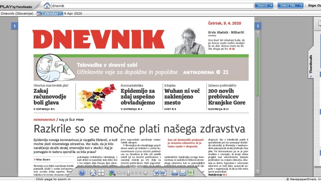 Najnovejši Dnevnik, Nedeljski Dnevnik in Večer preberite na spletu ...